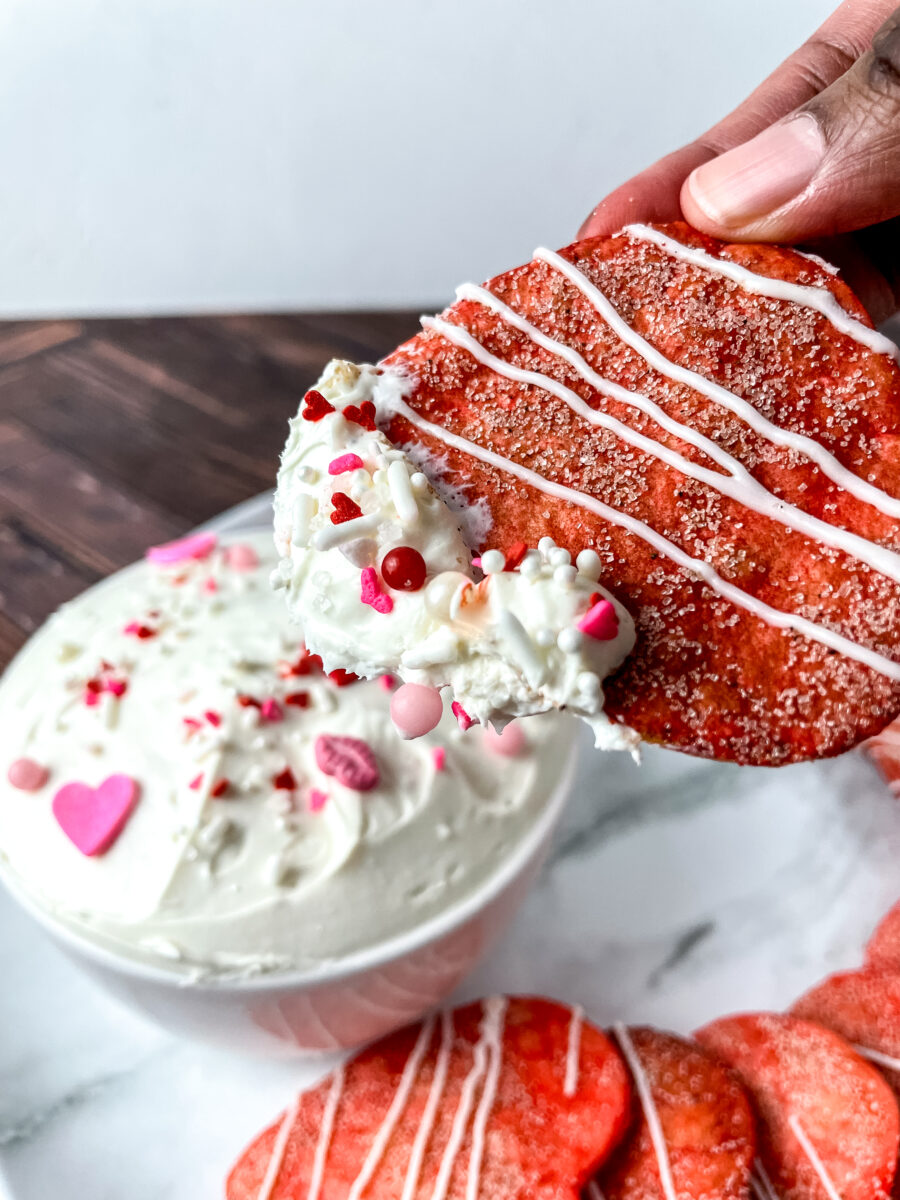 Valentine Heart Tortilla Chips with Cream Cheese Dip - Torrie Made It™