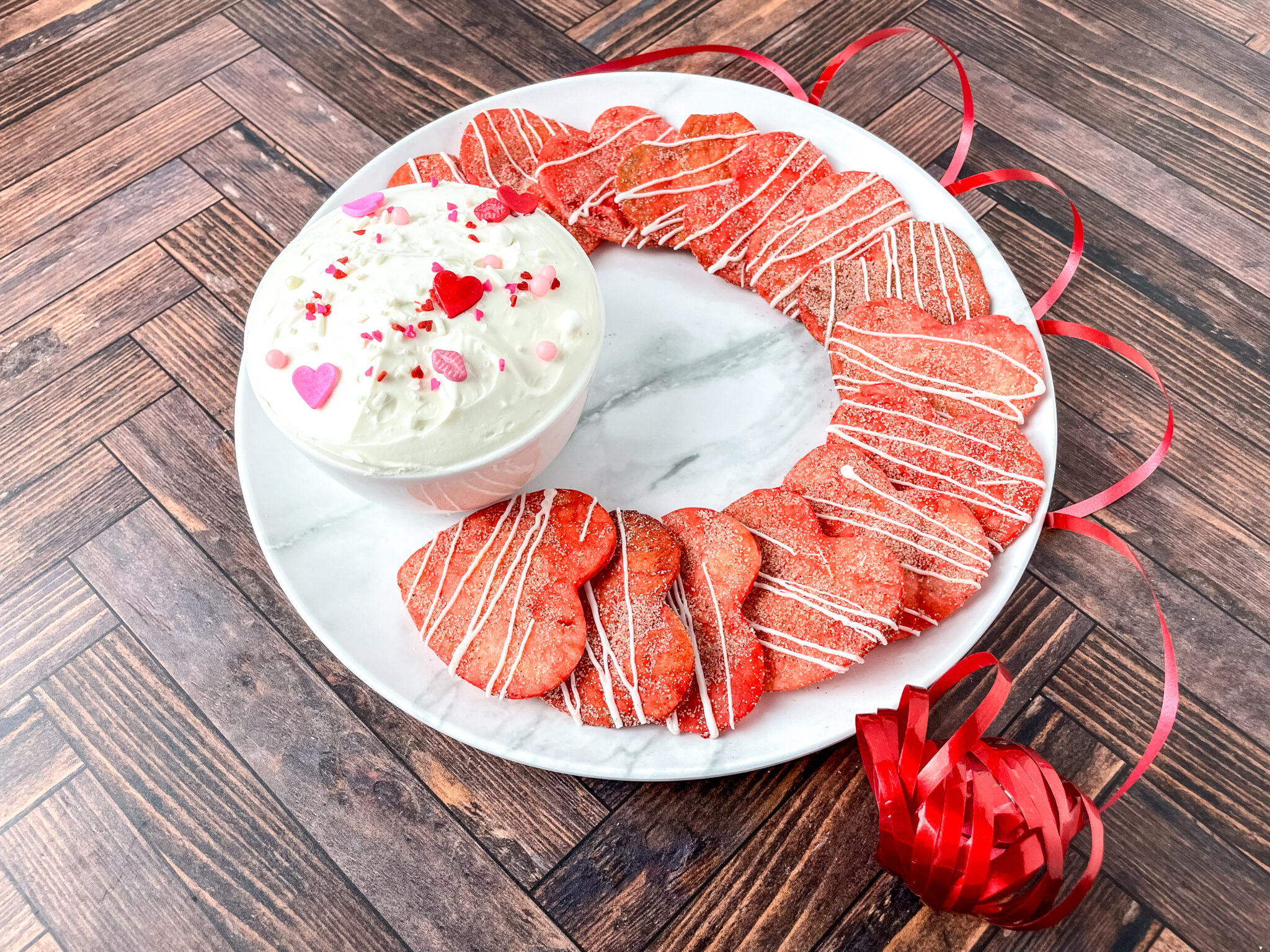 Valentine Heart Tortilla Chips with Cream Cheese Dip - Torrie Made It™